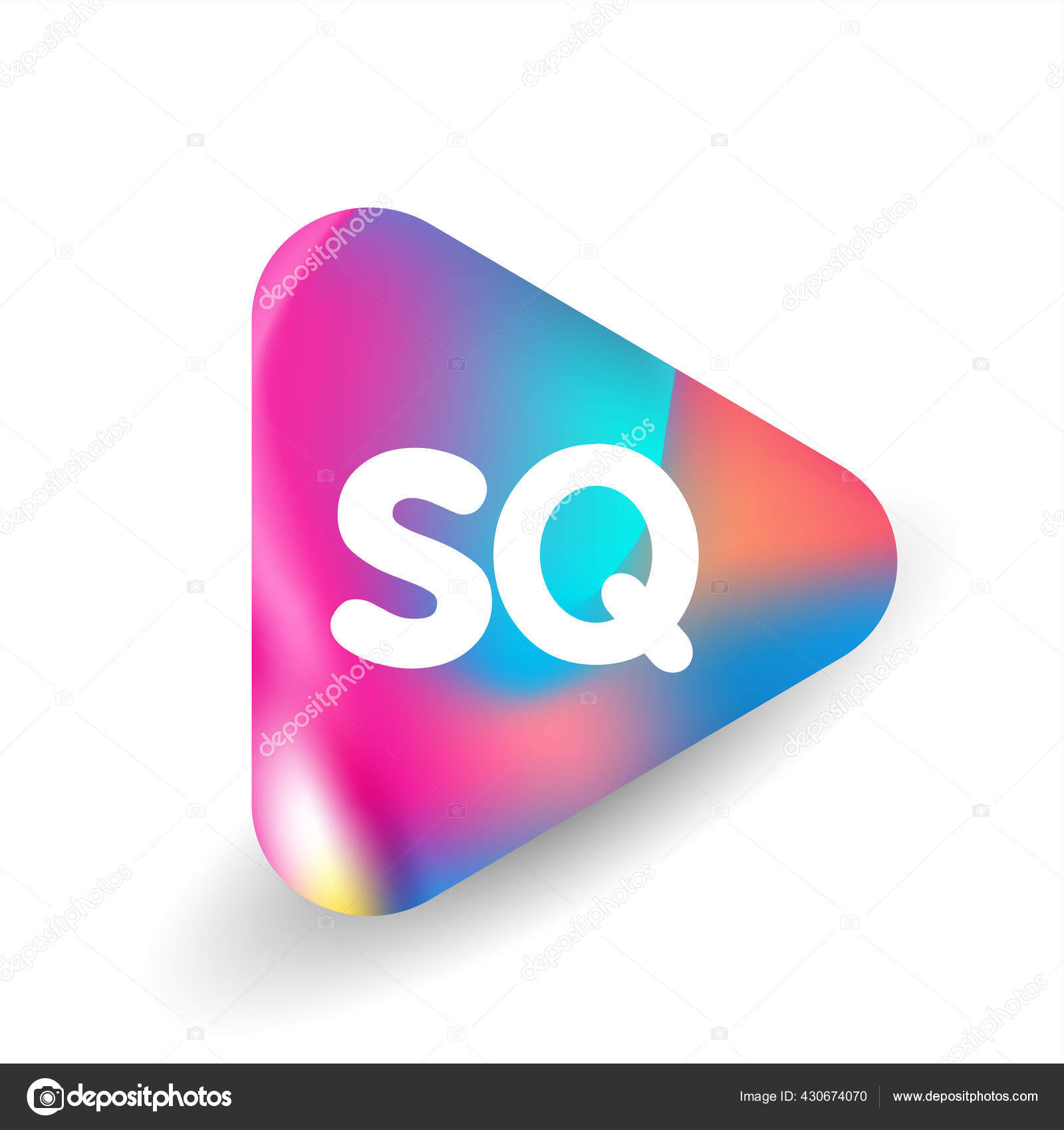 Letter Logo Triangle Shape Colorful Background Letter Combination Logo ...