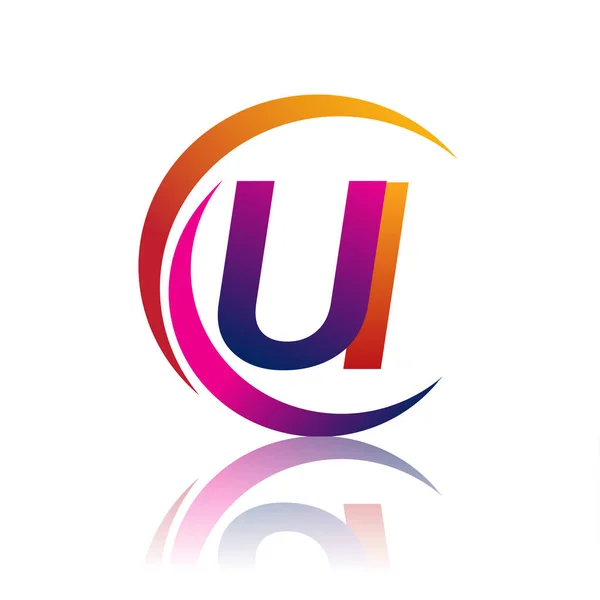 Initial Letter Logo Company Name Green Orange Color Circle Swoosh Stock ...