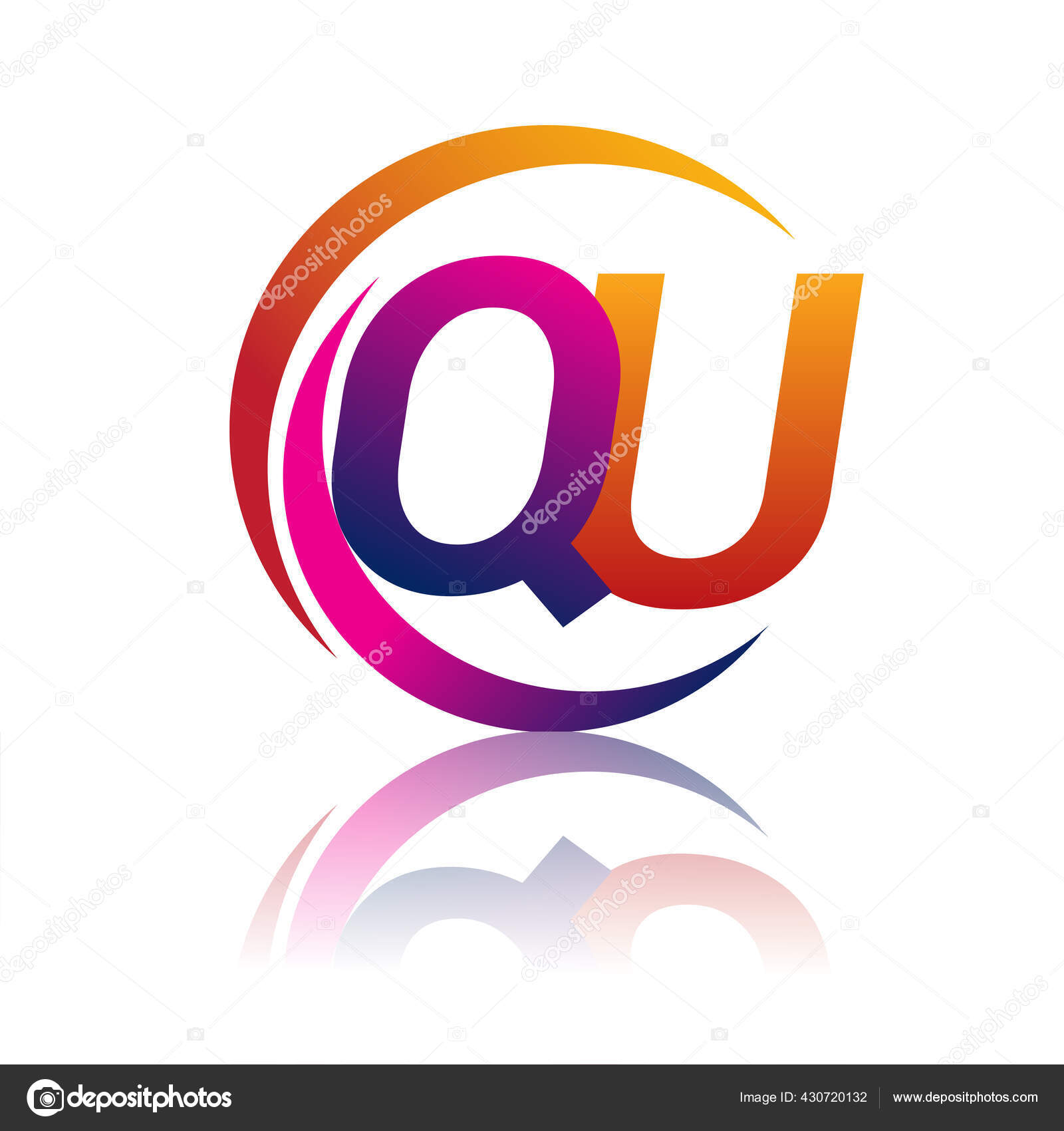 Initial Letter Logotype Company Name Orange Magenta Color Circle Swoosh ...