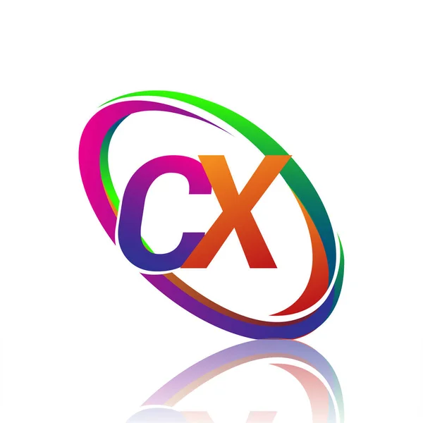 Initial Letter Logotype Company Name Colored Gold Silver Swoosh Design Stock Vector by ...