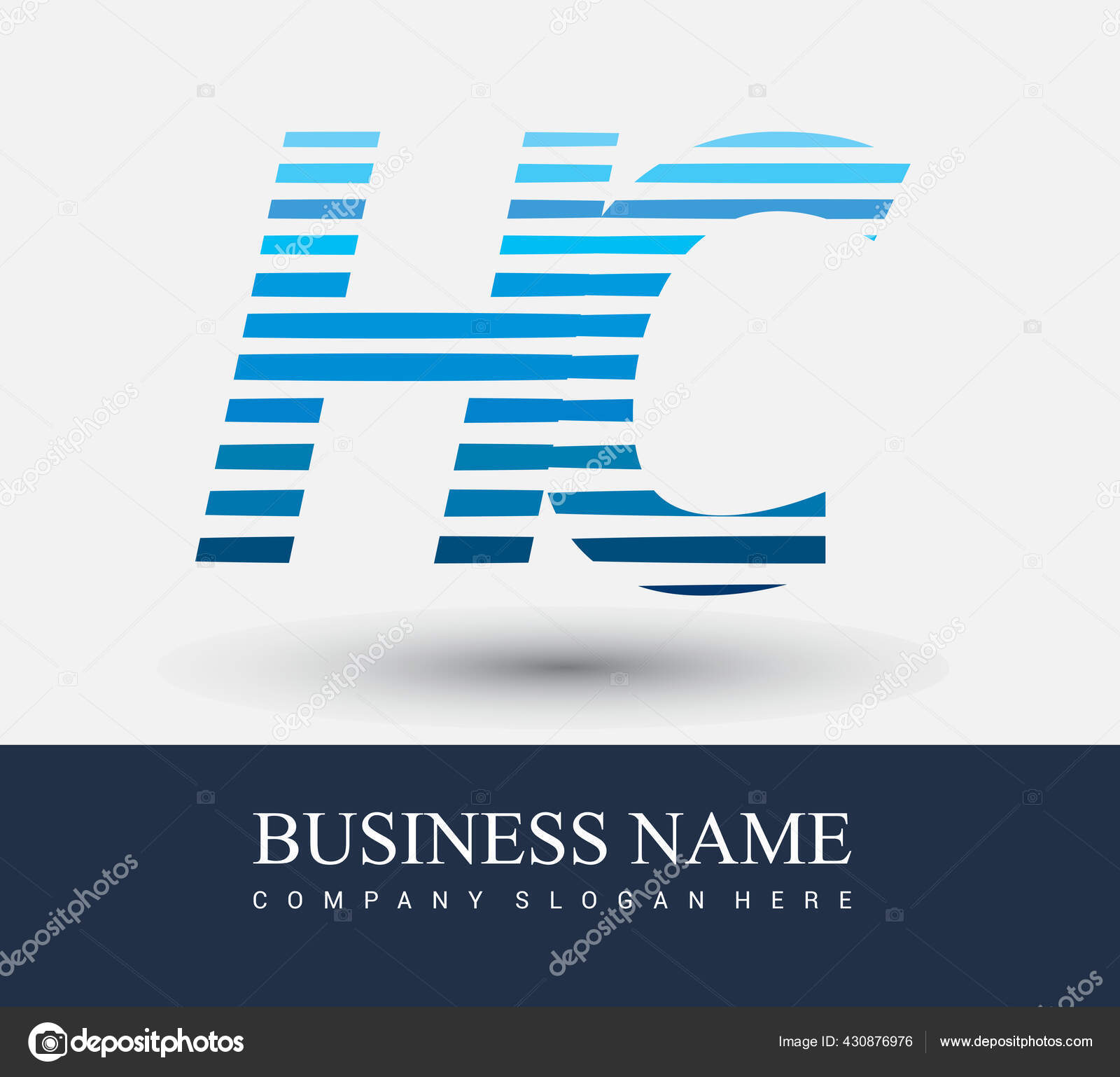Initial Letter Logo Colored Blue Striped Compotition Vector Logo Design ...
