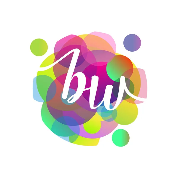 Letter BW logo with colorful splash background, letter combination logo ...
