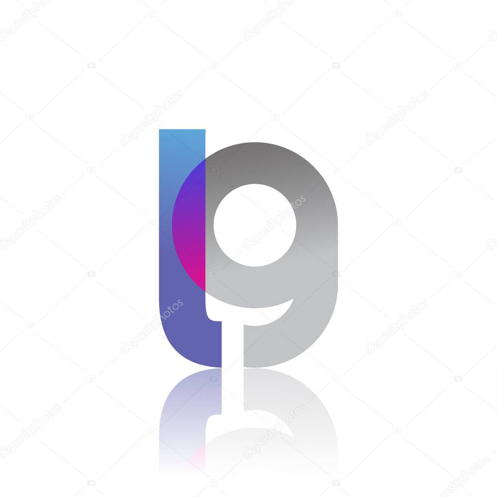 Initial Letter LG Lowercase overlap Logo Blue, pink and grey, Modern ...