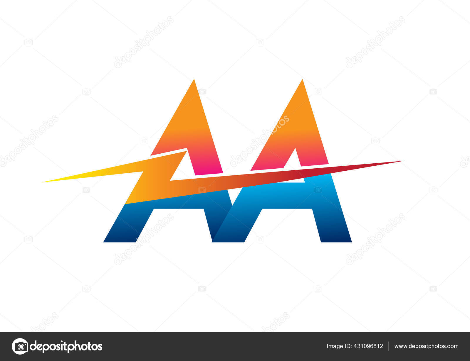 Logotipo Letra Con Icono Del Rayo Combinación Letras Power Energy ...