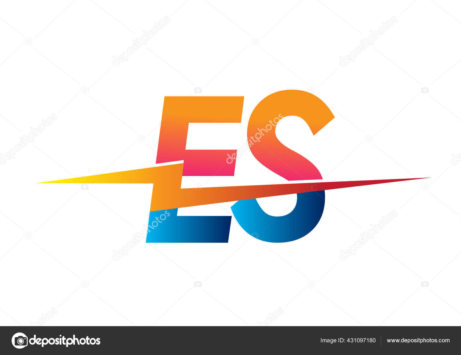 Logotipo Letra Con Icono Del Rayo Combinación Letras Power Energy ...