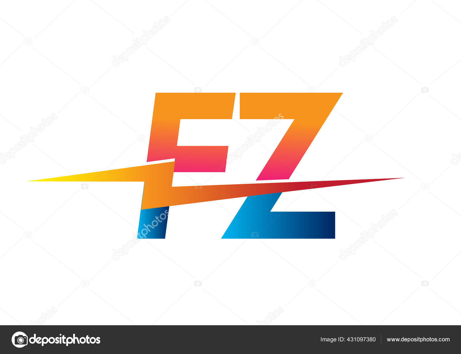 Logotipo Letra Con Icono Del Rayo Combinación Letras Power Energy ...