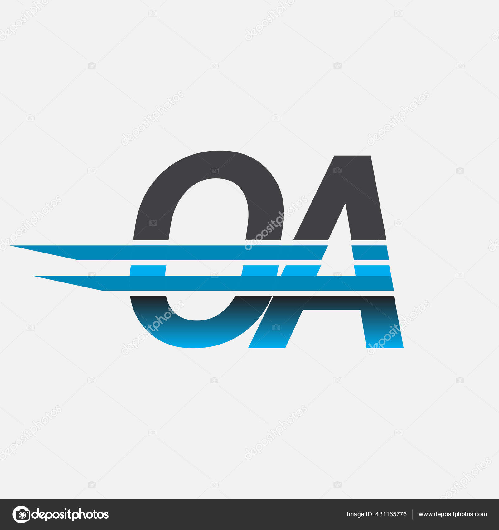 Initial Logo Company Name Colored Black Blue Simple Modern Logo Stock ...