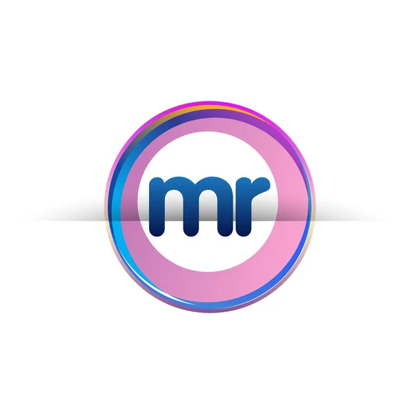 Logotipo colorido de la letra m en el círculo imágenes de stock de arte ...