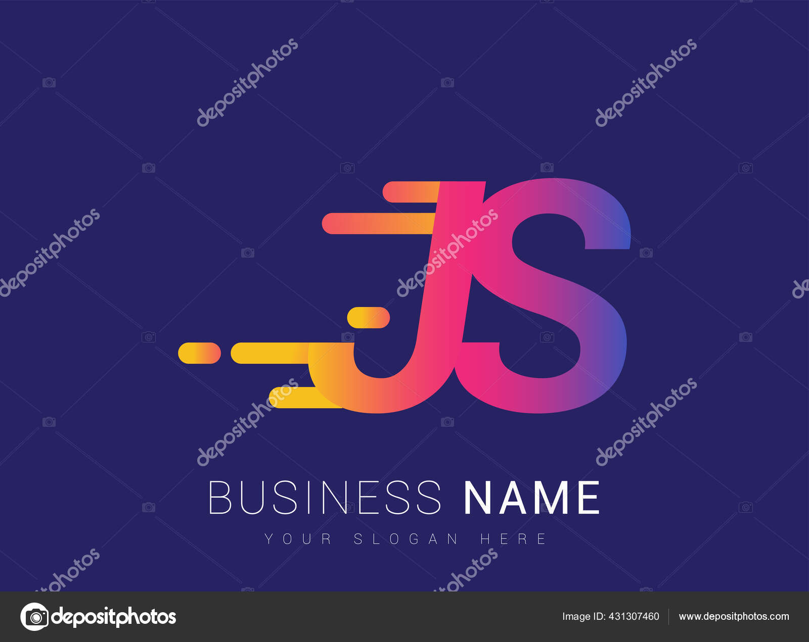 Initial Letter Speed Logo Design Template Logotype Company Name Colored ...