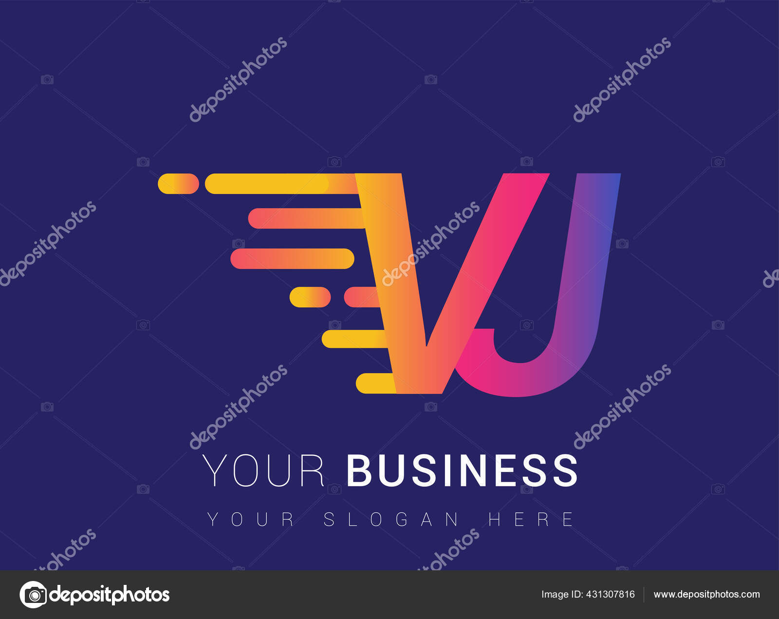 Initial Letter Speed Logo Design Template Logotype Company Name Colored ...