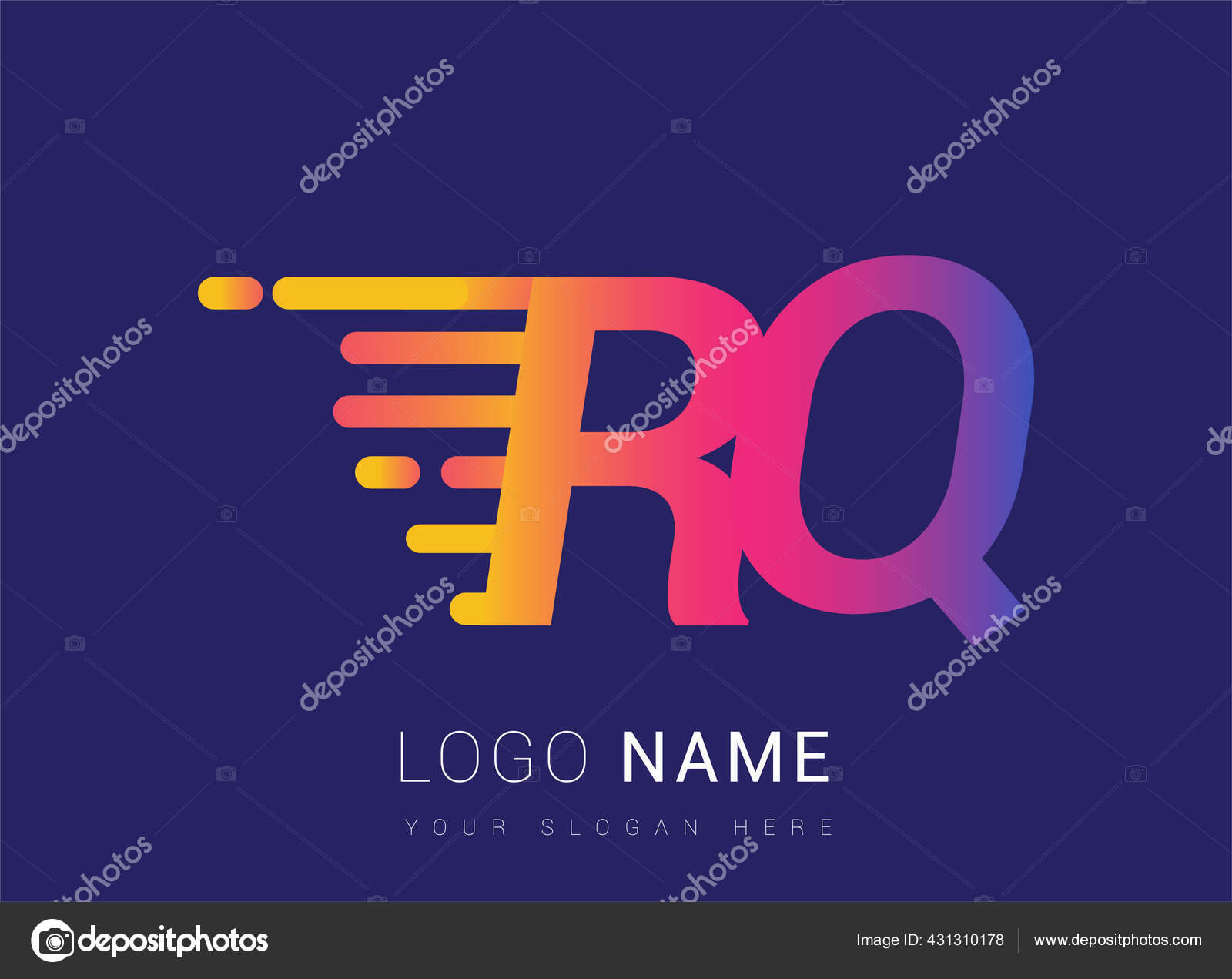 Initial Letter Speed Logo Design Template Logotype Company Name Colored ...
