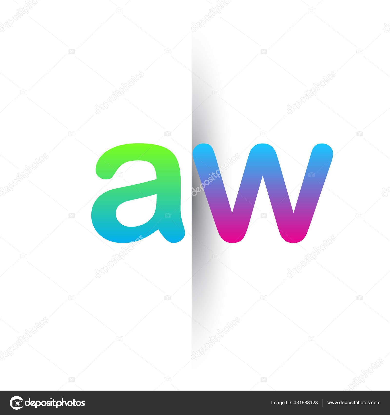 Initial Letter Lowercase Logo Green Pink Blue Modern Simple Logo Stock ...