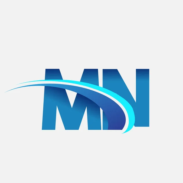 Initial Letter Logotype Company Name Colored Blue Swoosh Design Vector ...