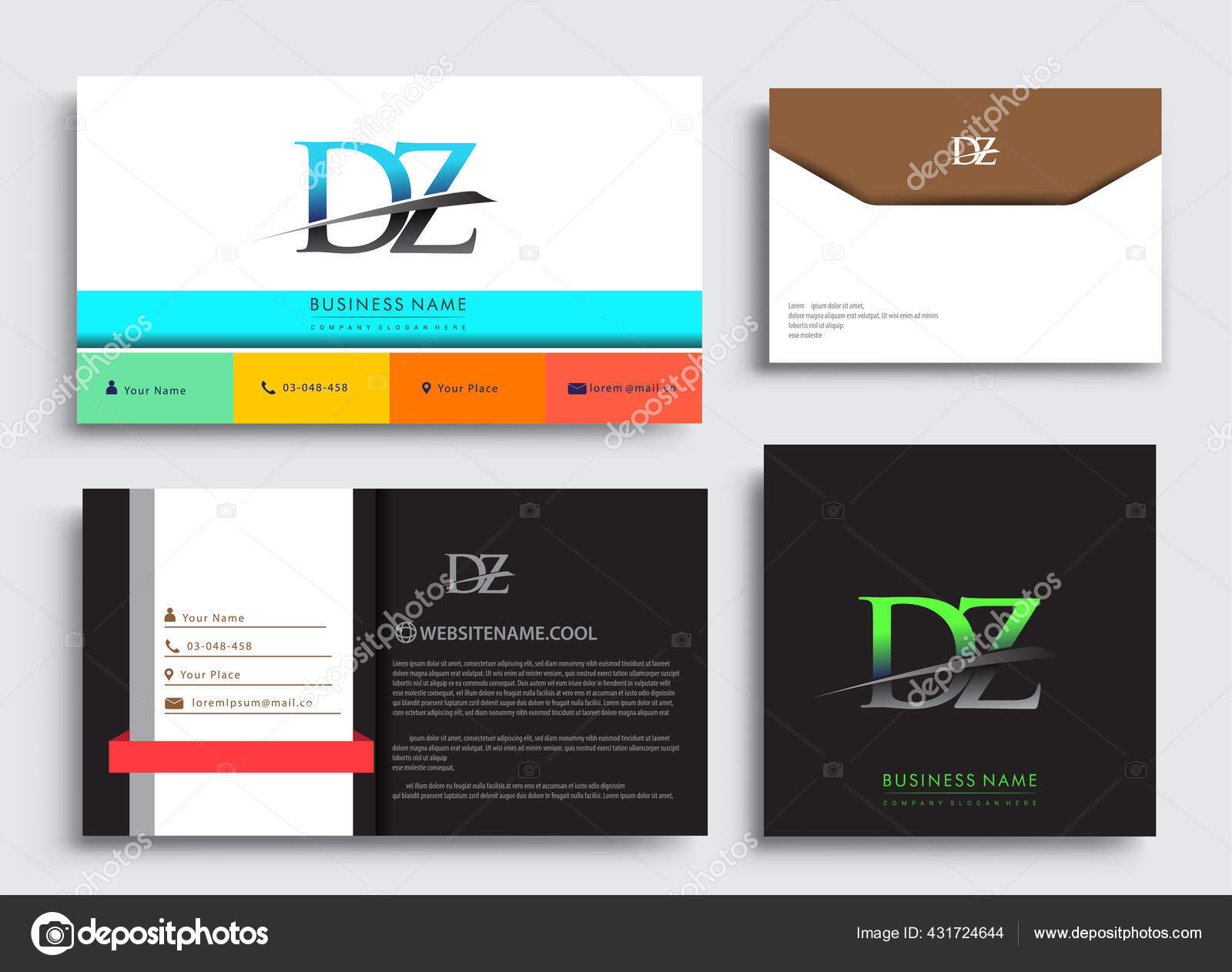 Clean Simple Modern Business Card Template Initial Letter Logotype ...