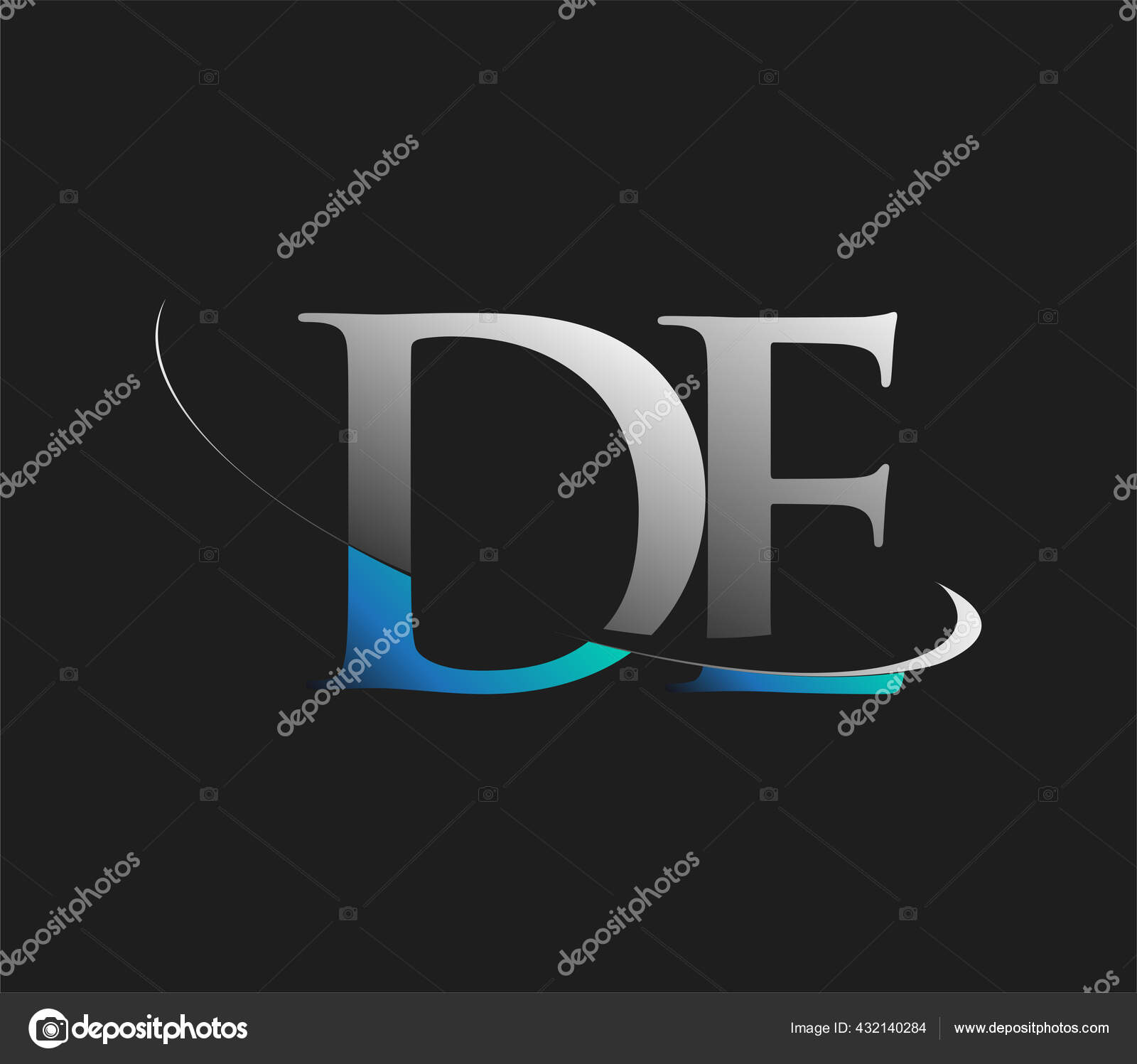 Initial Logo Company Name Colored Blue White Swoosh Design Isolated Stock Vector by ©wikaGrahic ...