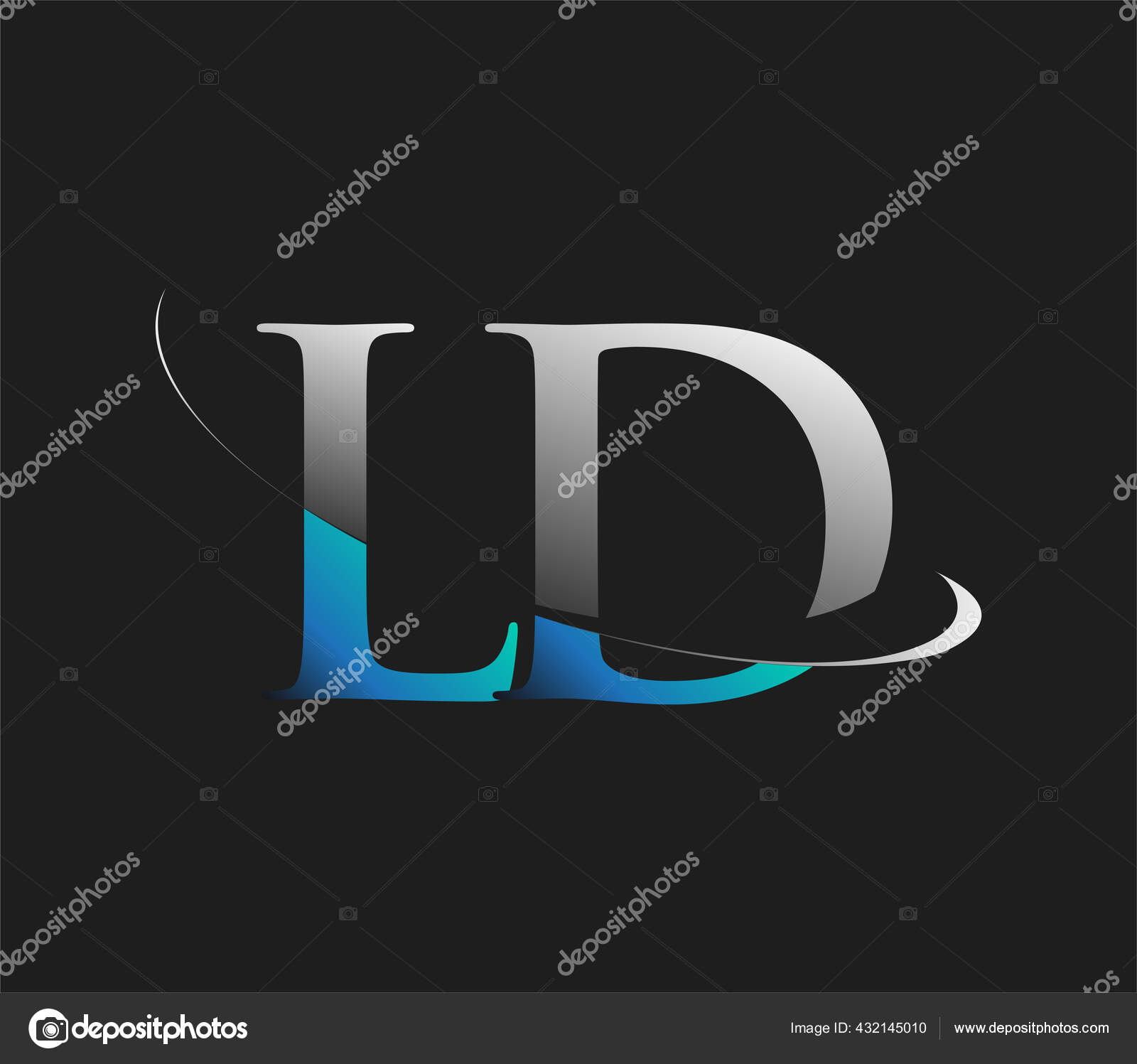 Initial Logo Company Name Colored Blue White Swoosh Design Isolated Stock Vector by ©wikaGrahic ...