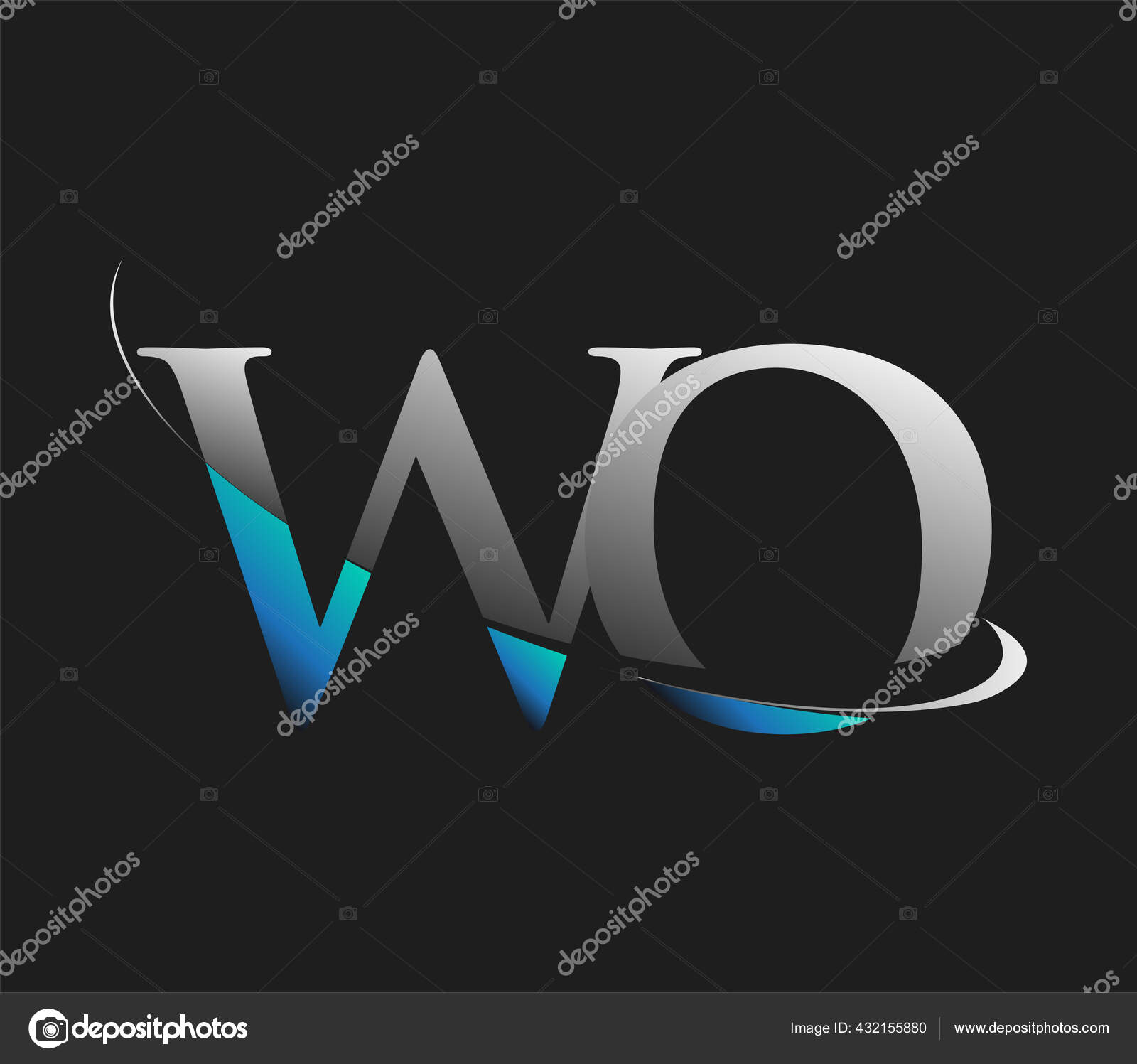Initial Logo Company Name Colored Blue White Swoosh Design Isolated Stock Vector by ©wikaGrahic ...
