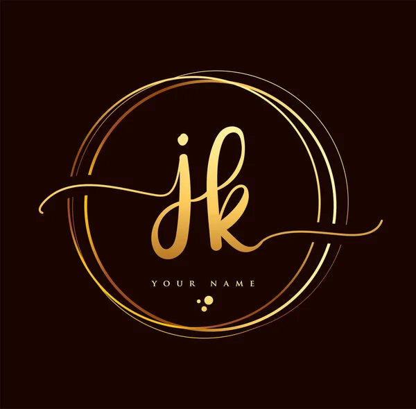 Initial Handwriting Logo Golden Color Hand Lettering Initials Logo ...