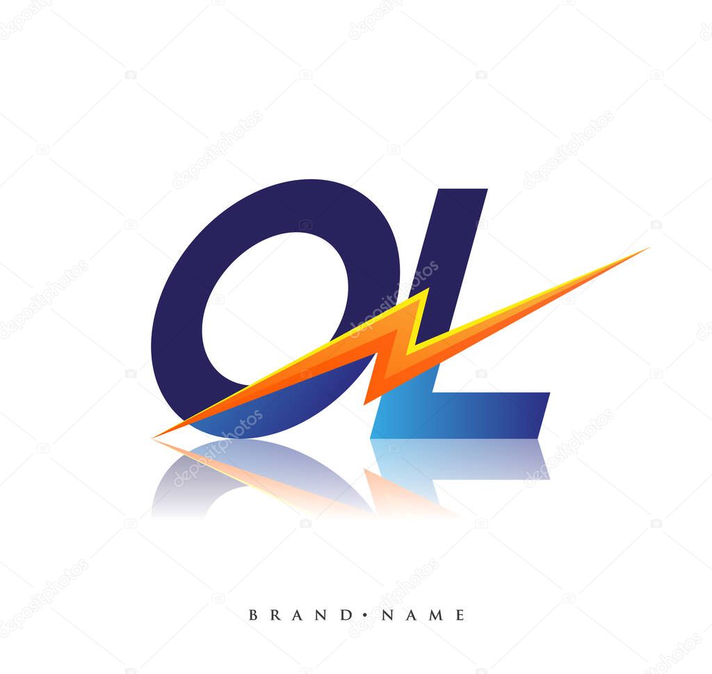 Letter Logo Lightning Icon Letter Combination Power Energy Logo Design ...