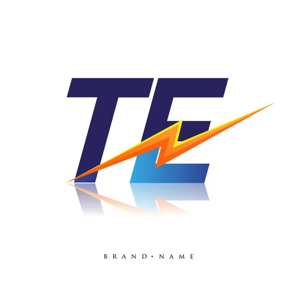 Logotipo Letra Con Icono Del Rayo Combinación Letras Power Energy ...