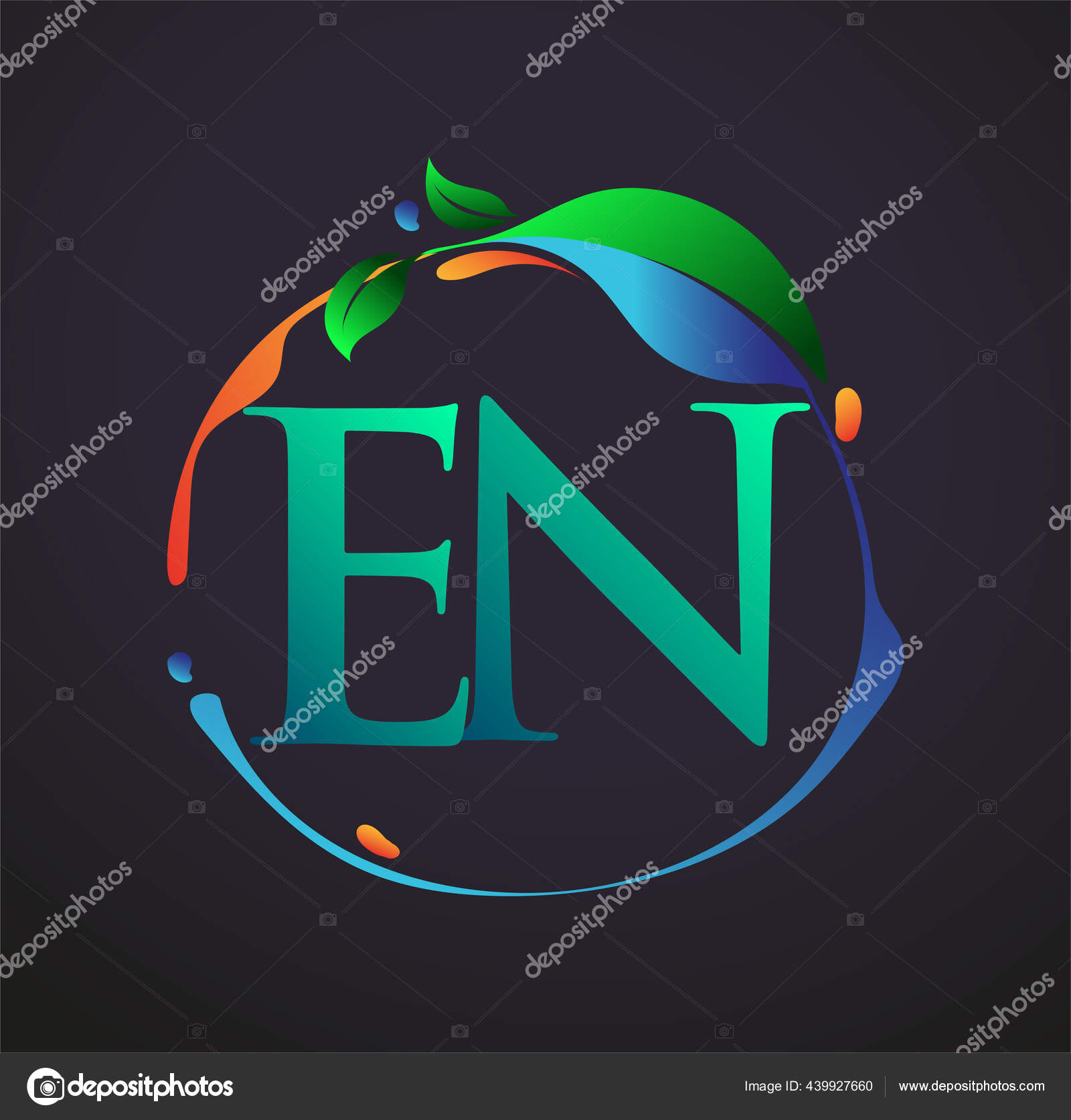 Initial Letter Nature Elements Logo Colorful Nature Environment Logo ...
