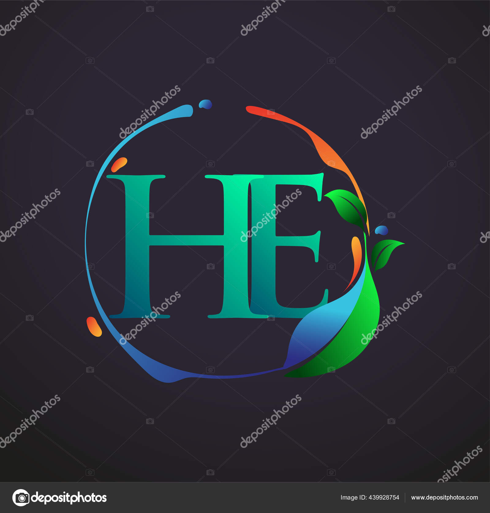 Initial Letter Nature Elements Logo Colorful Nature Environment Logo ...