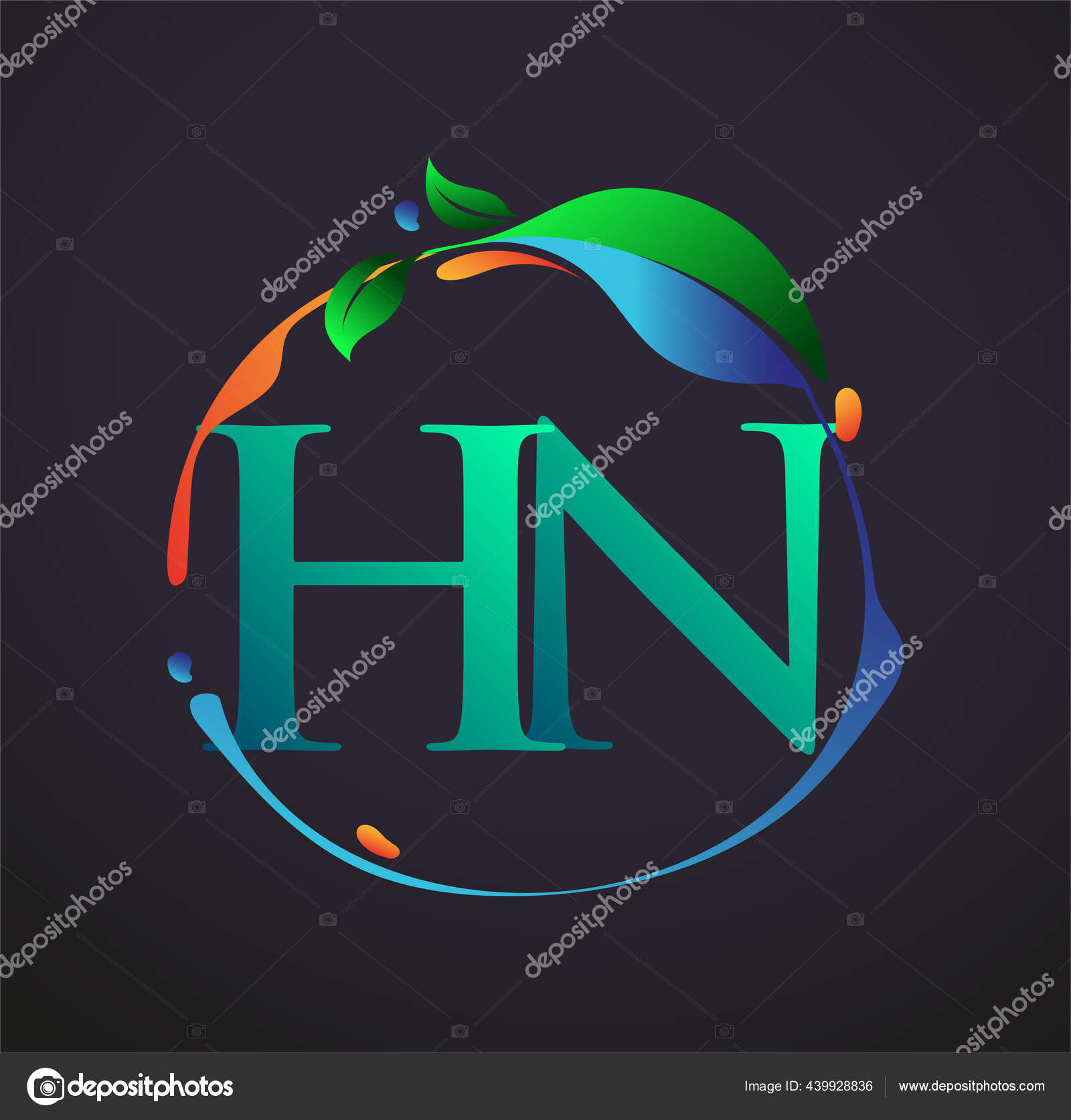 Initial Letter Nature Elements Logo Colorful Nature Environment Logo ...