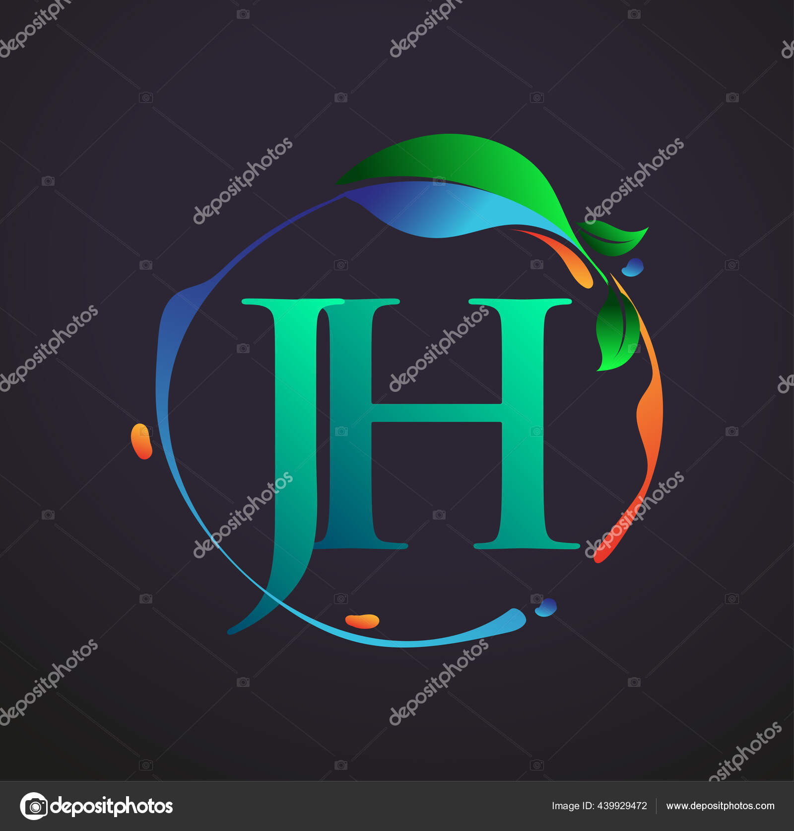 Initial Letter Nature Elements Logo Colorful Nature Environment Logo ...