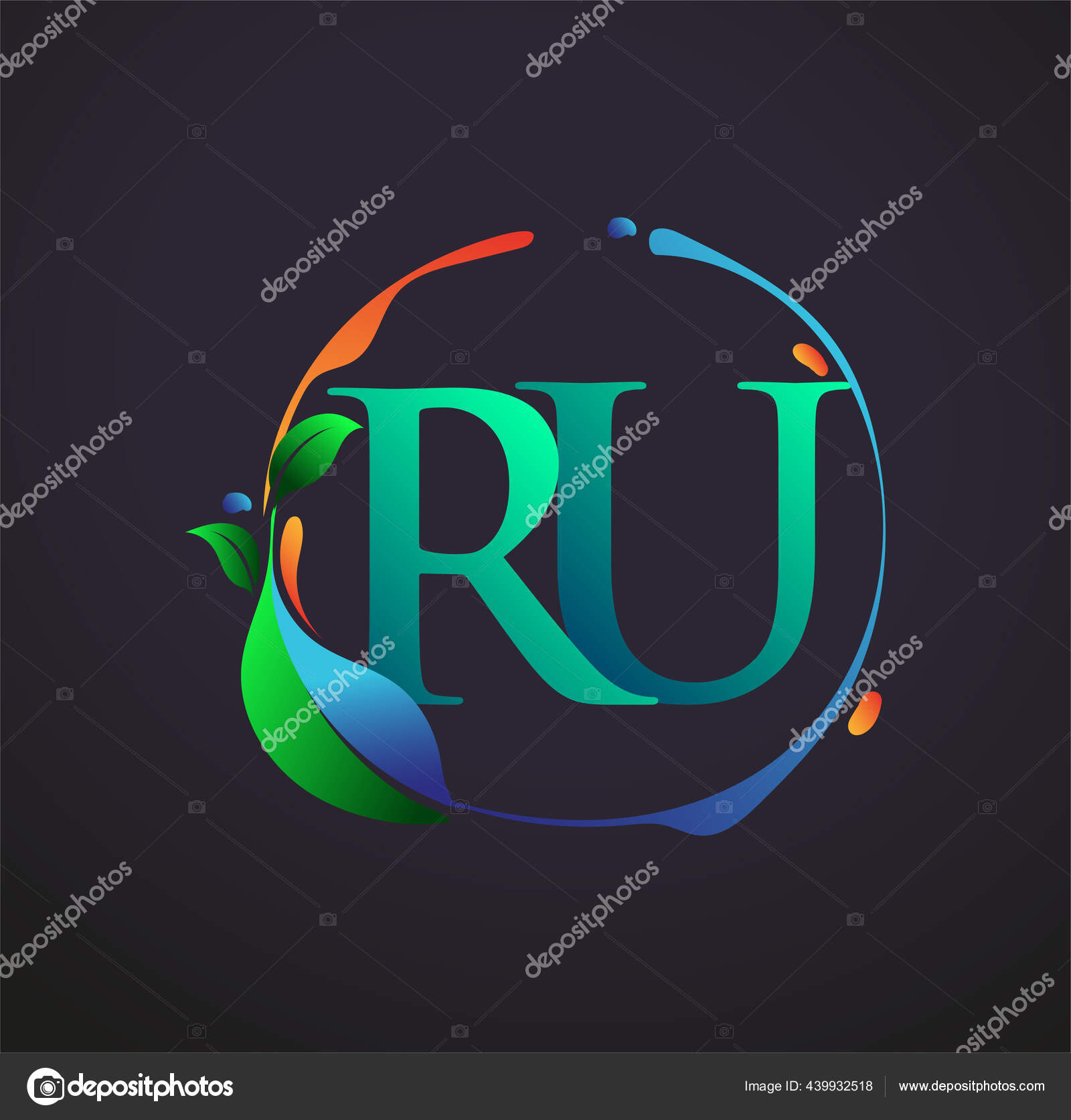 Initial Letter Nature Elements Logo Colorful Nature Environment Logo ...