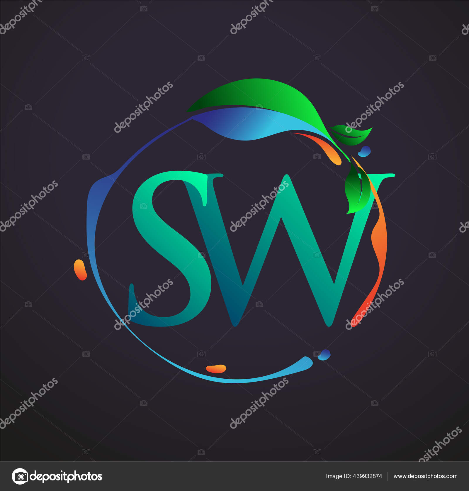 Initial Letter Nature Elements Logo Colorful Nature Environment Logo ...