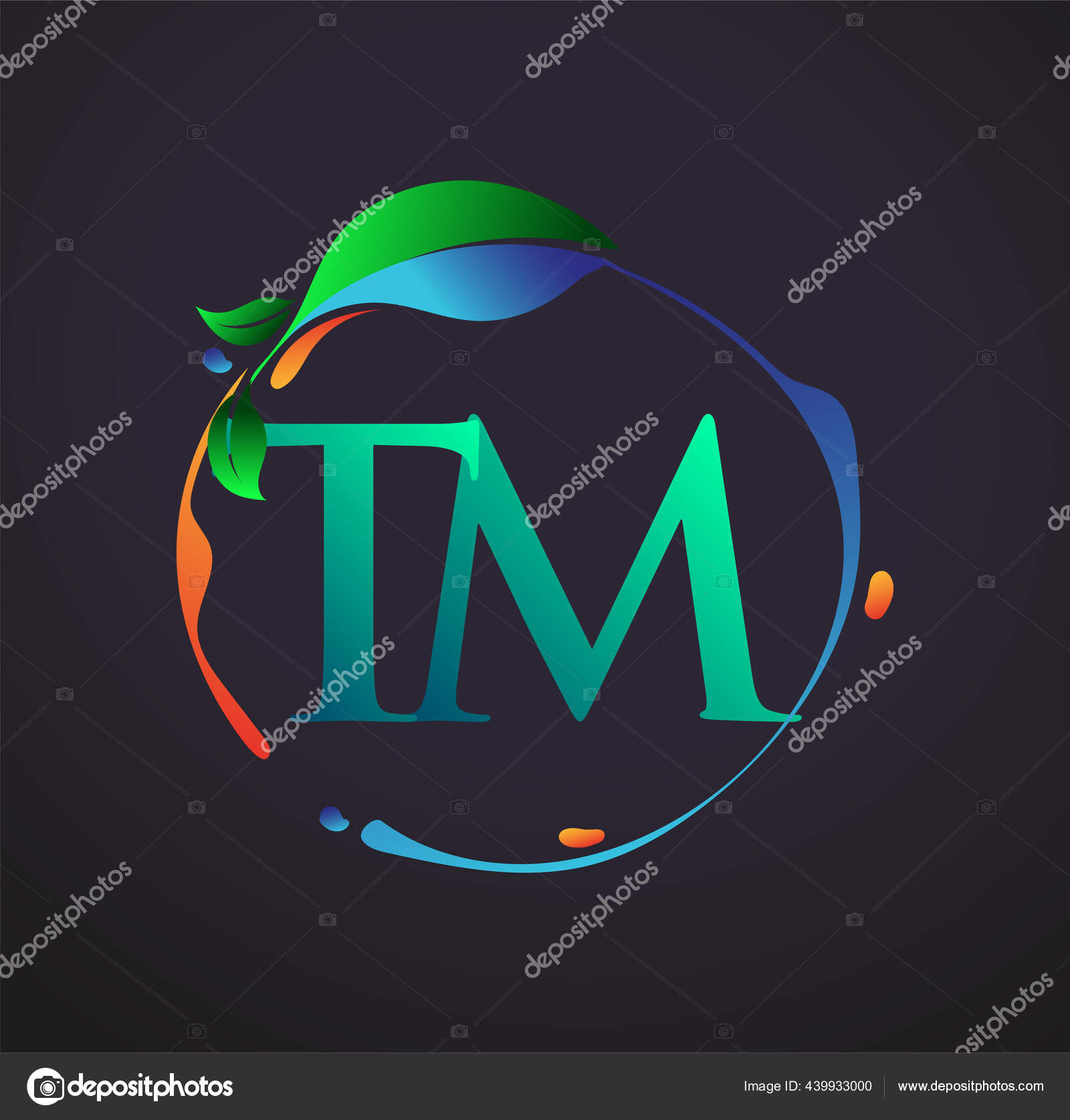 Initial Letter Nature Elements Logo Colorful Nature Environment Logo ...