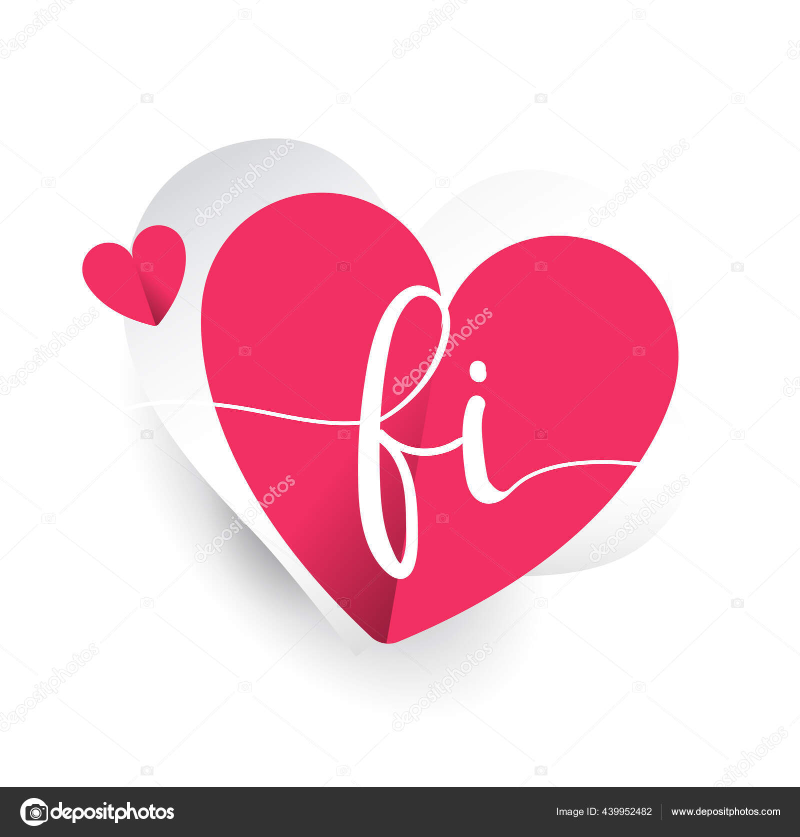 Logo Awal Huruf Dengan Bentuk Hati Berwarna Merah Desain Logo Vektor ...