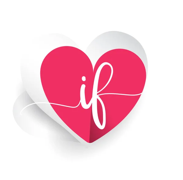 Initial Logo Letter Heart Shape Red Colored Logo Design Wedding Stock ...