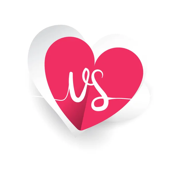 Initial Logo Letter Heart Shape Red Colored Logo Design Wedding Stock ...