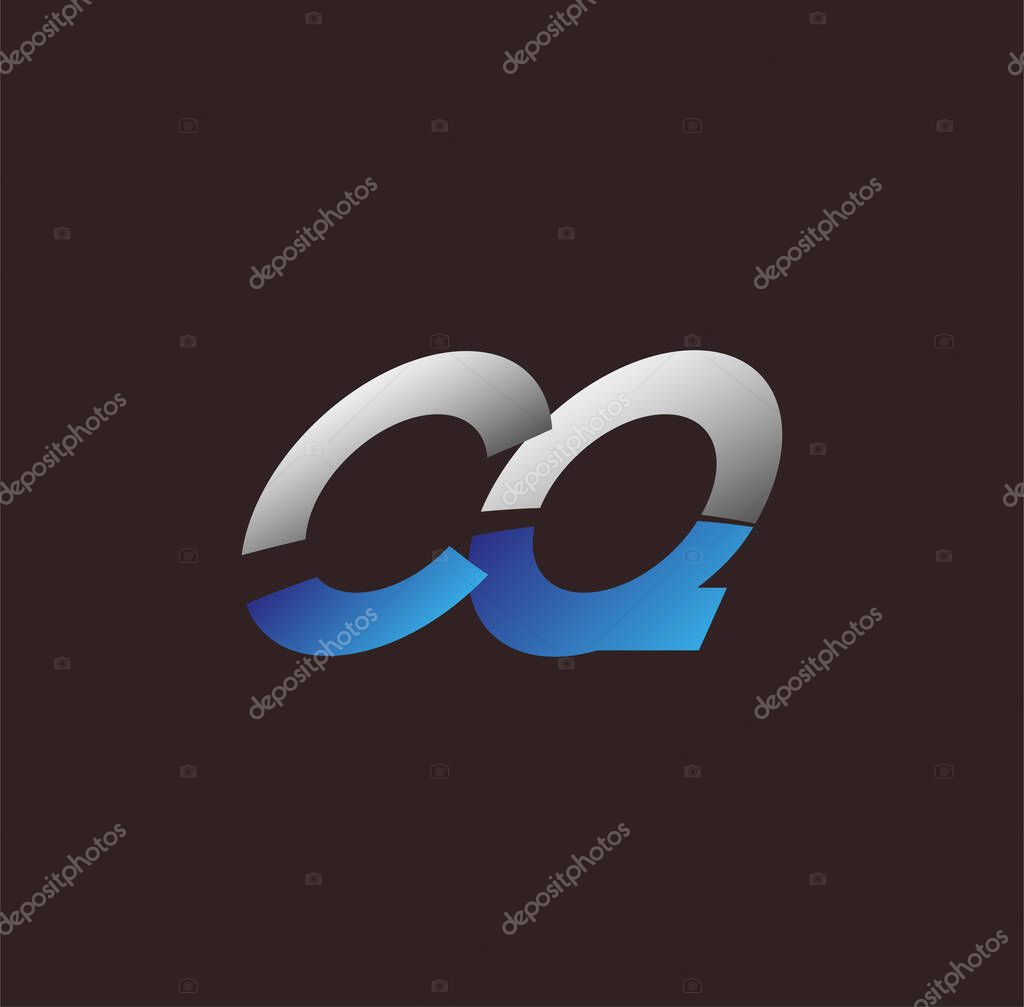 insignia inicial CQ color blanco y azul, elementos de plantilla de dise o de logotipo vectorial ...