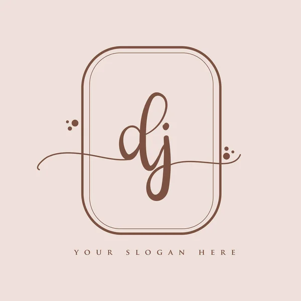 Initial Handwriting Logo Hand Lettering Initials Logo Branding Feminine ...