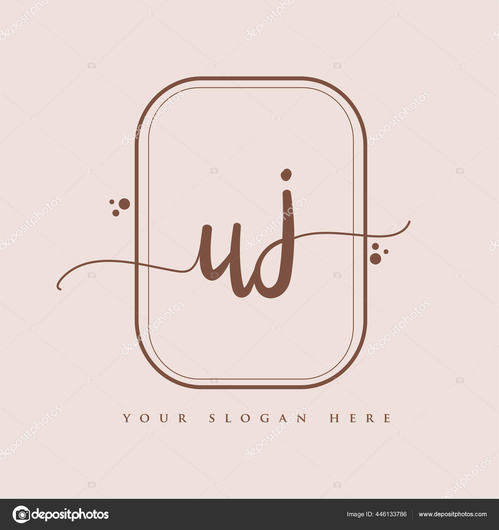 Initial Handwriting Logo Hand Lettering Initials Logo Branding Feminine ...