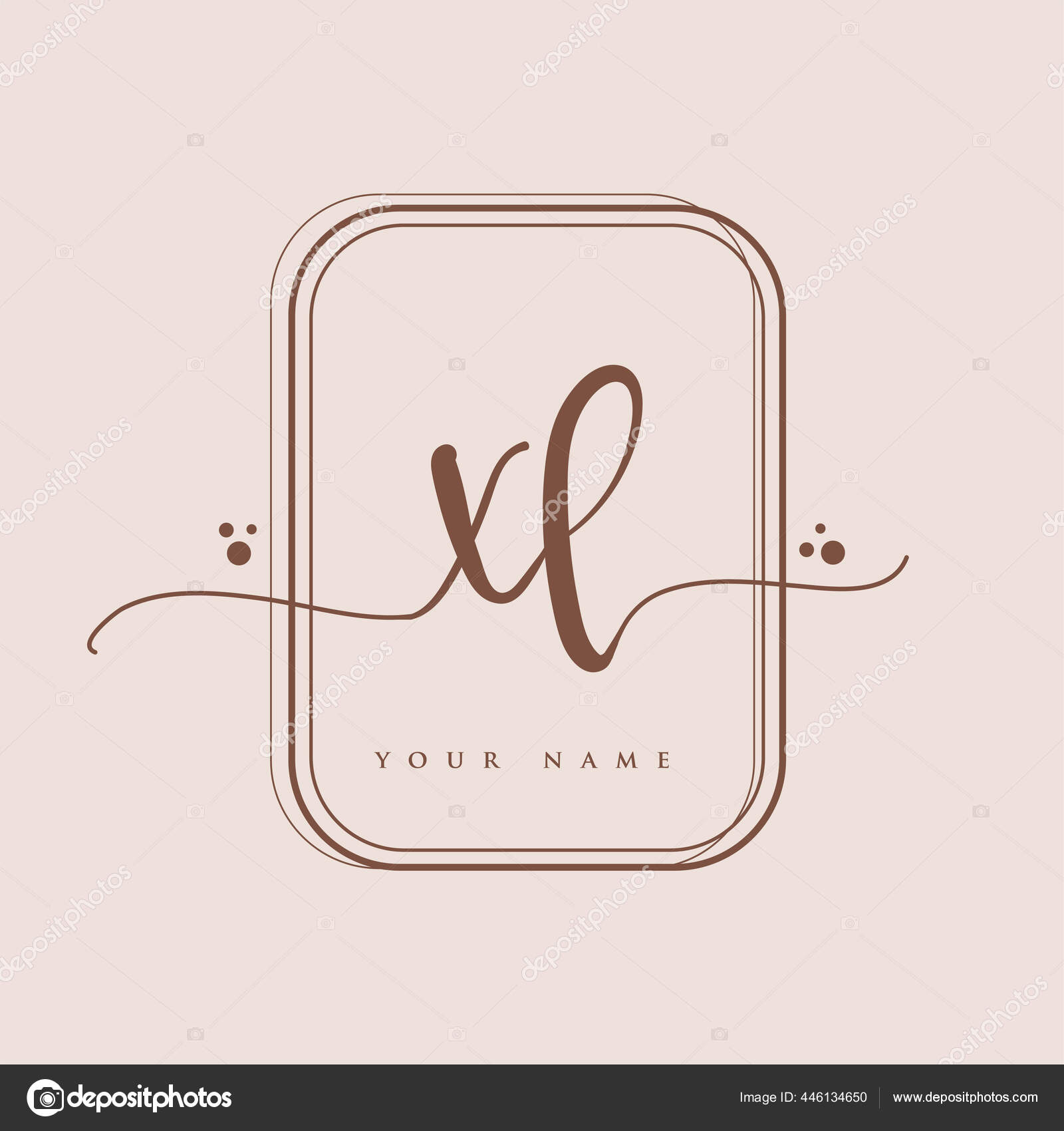Initial Handwriting Logo Hand Lettering Initials Logo Branding Feminine ...