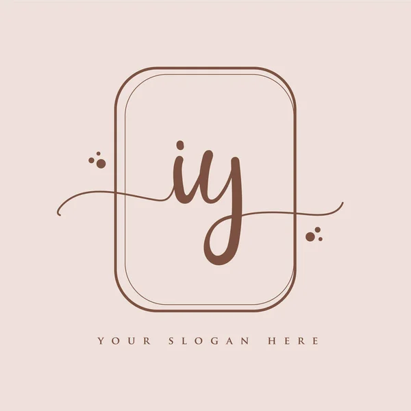 Initial Handwriting Logo Hand Lettering Initials Logo Branding Feminine ...