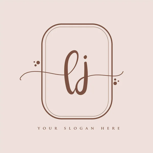 Initial Handwriting Logo Hand Lettering Initials Logo Branding Feminine ...