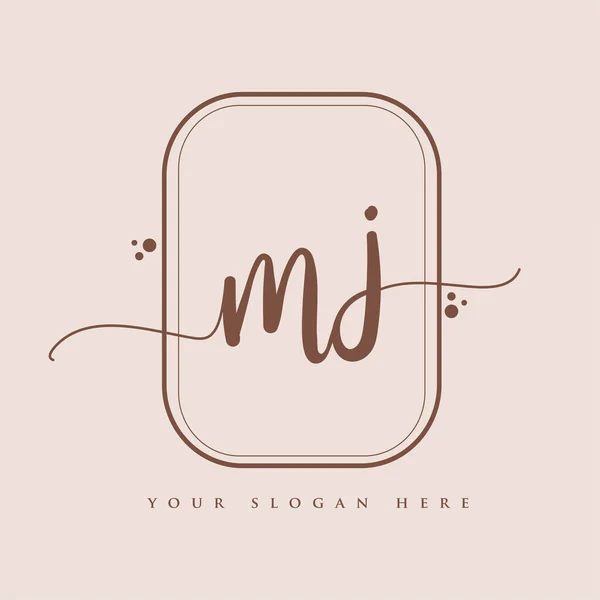 Initial Handwriting Logo Hand Lettering Initials Logo Branding Feminine ...