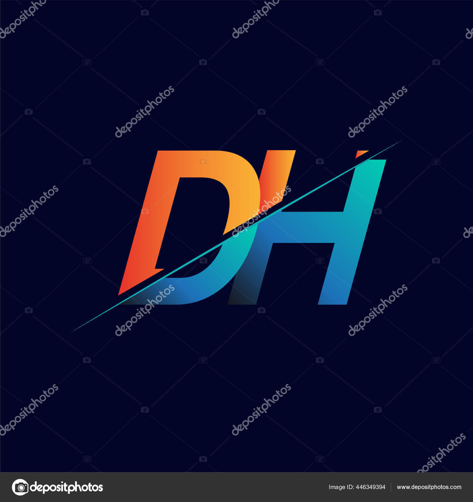 Initial Logo Company Name Colored Blue Orange Simple Modern Logo Stock Vector by ©wikaGrahic ...