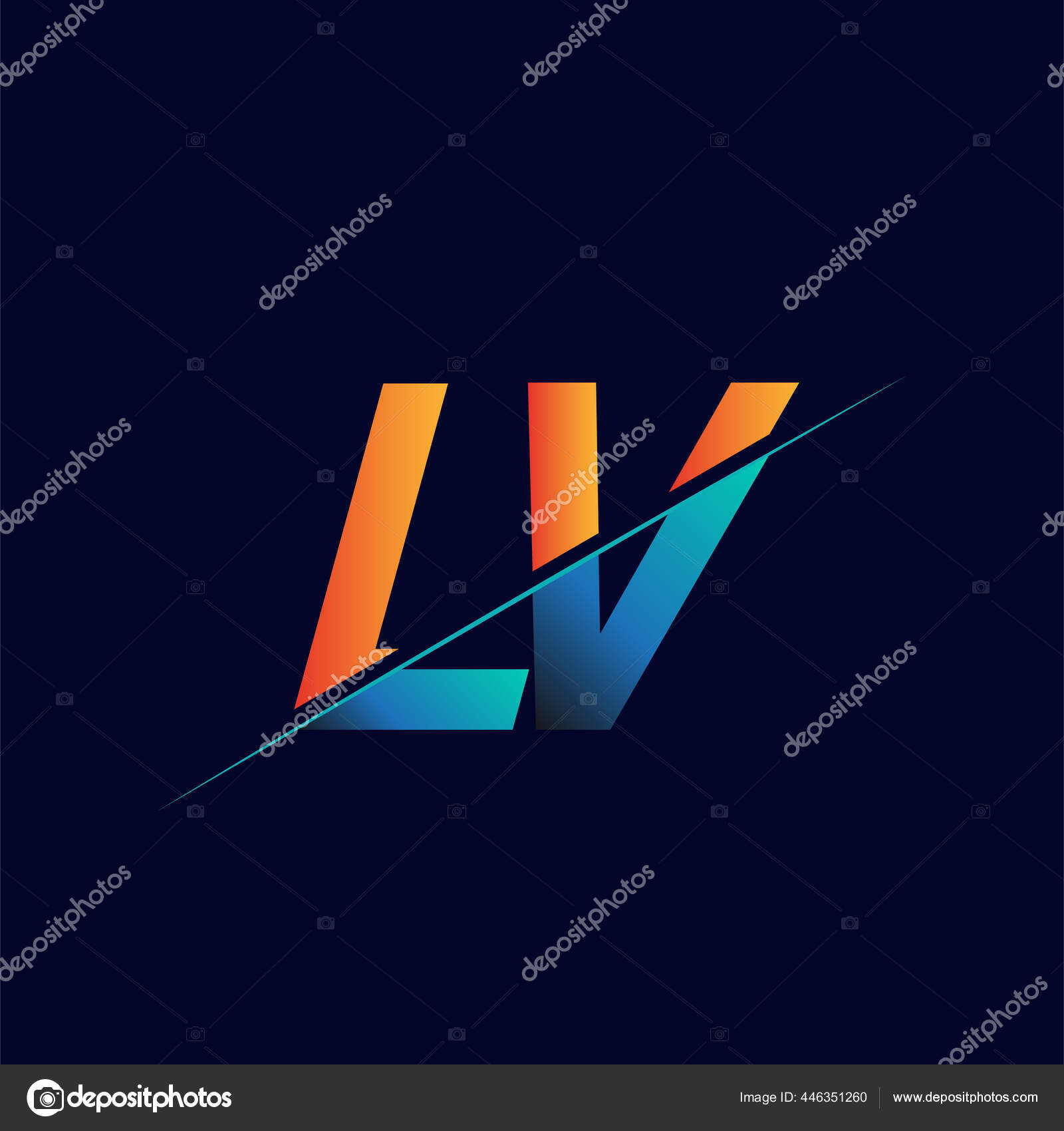 Initial Logo Company Name Colored Blue Orange Simple Modern Logo Stock Vector by ©wikaGrahic ...