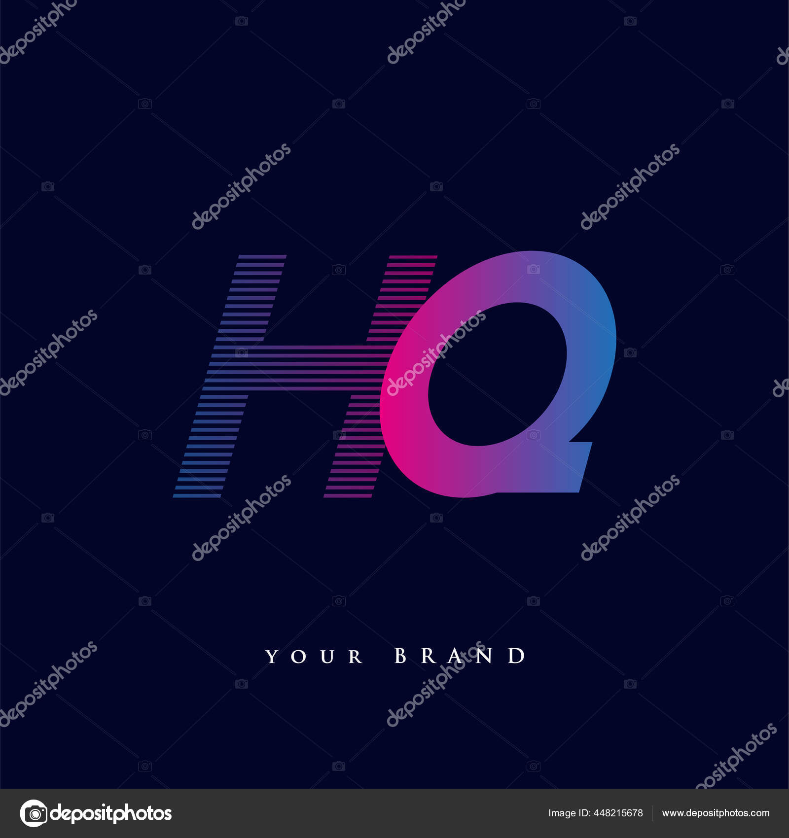 Initial Letter Logo Colored Blue Magenta Striped Composition Vector ...