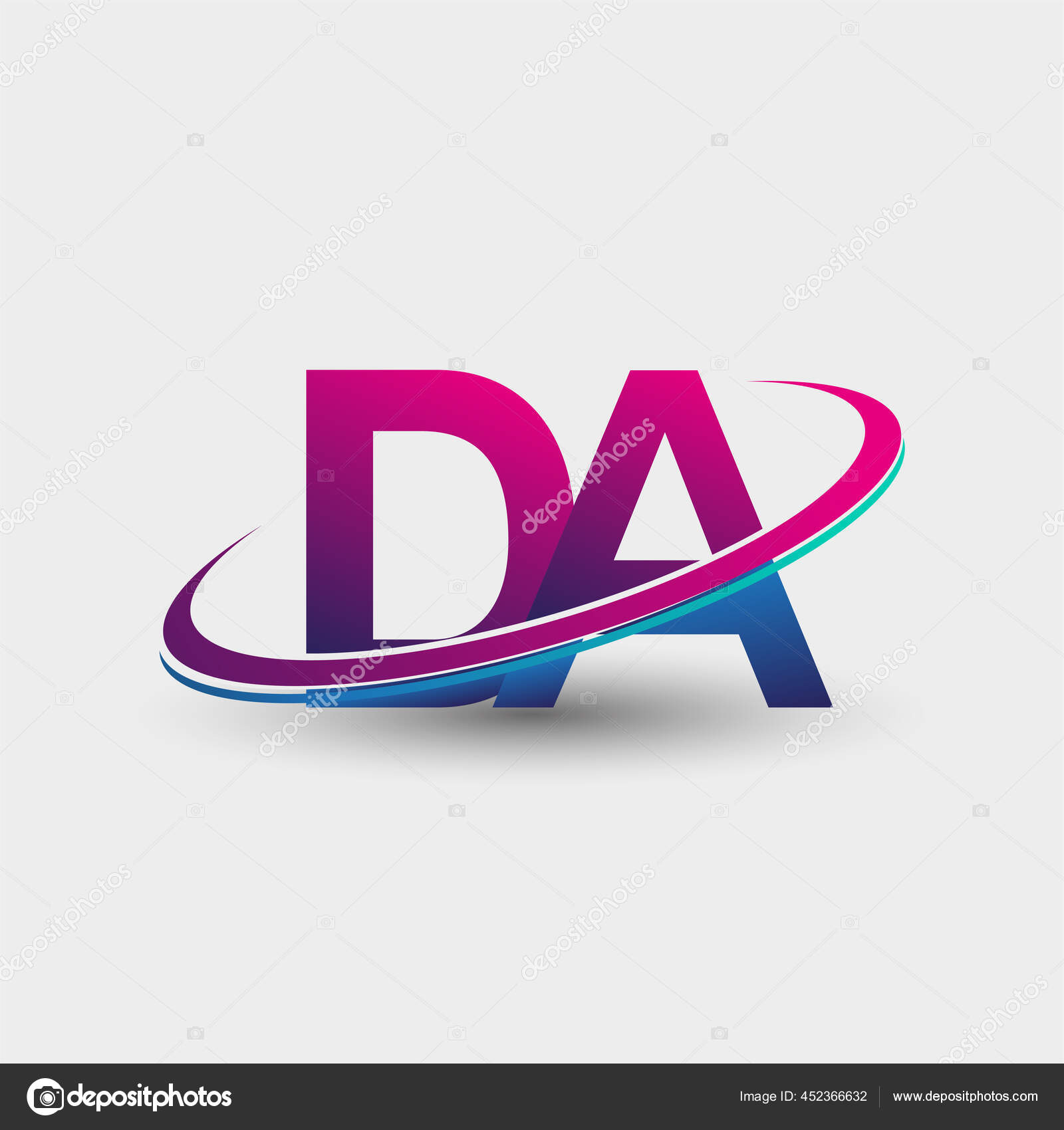 Initial Logo Company Name Colored Blue Magenta Swoosh Design Isolated Stock Vector Image by ...