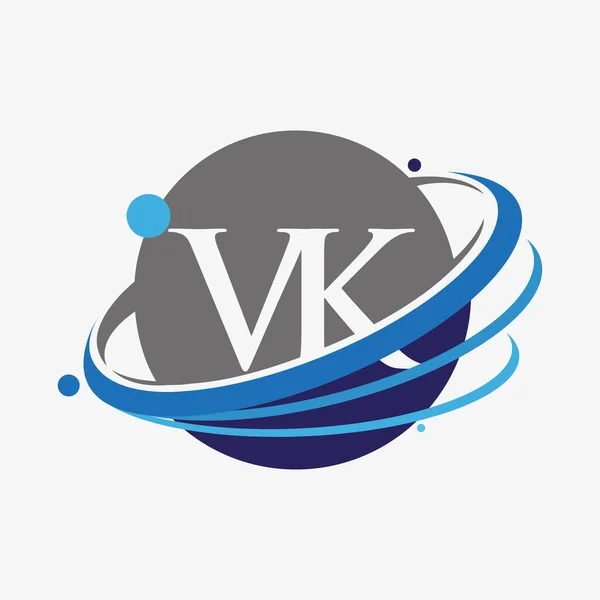 Initial Letter Logotype Company Name Colored Blue Grey Swoosh Globe Stock Vector by ©wikaGrahic ...