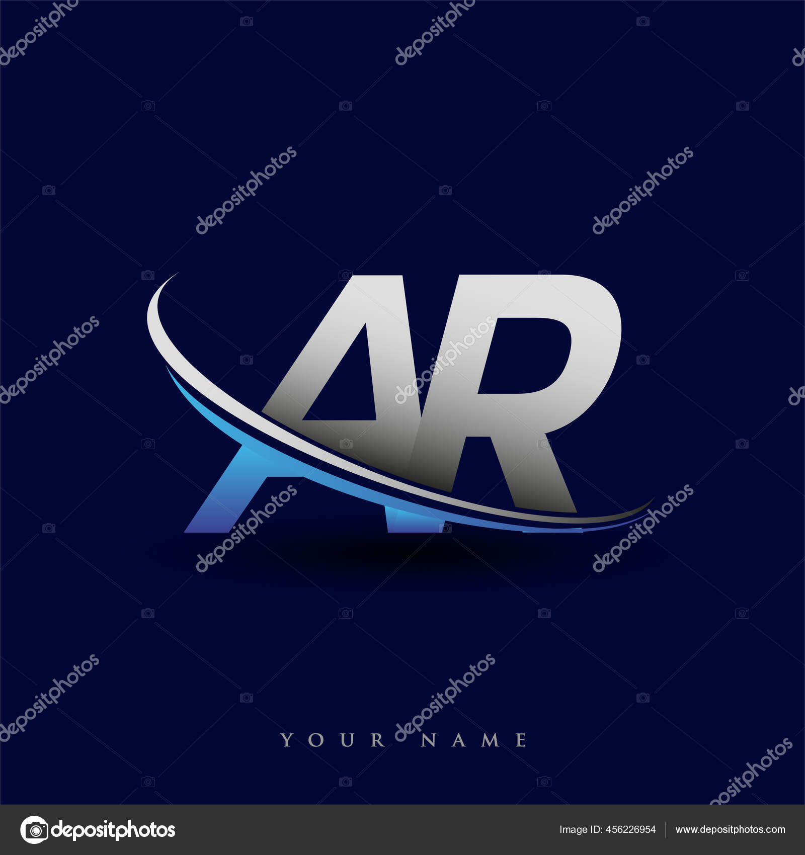Ar Name Logo Initial AR Letter Logo With Creative Modern Business