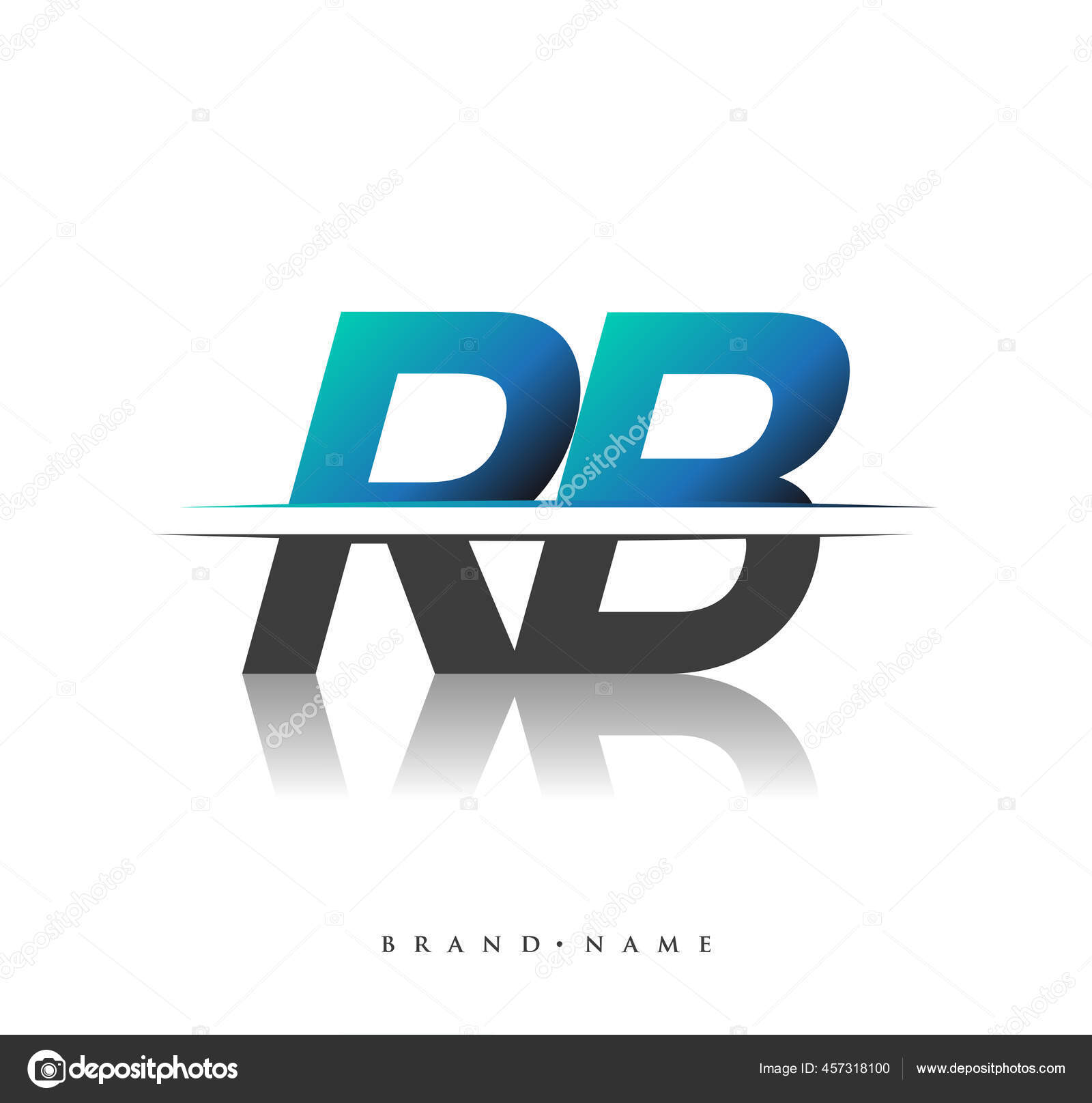 Initial Logo Company Name Colored Black Blue Simple Modern Logo Stock Vector by ©wikaGrahic ...