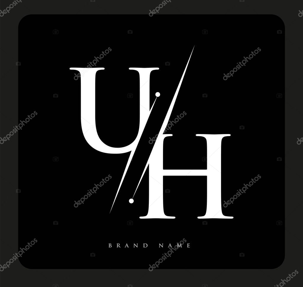letra inicial del logotipo UH para el nombre de la empresa color blanco ...