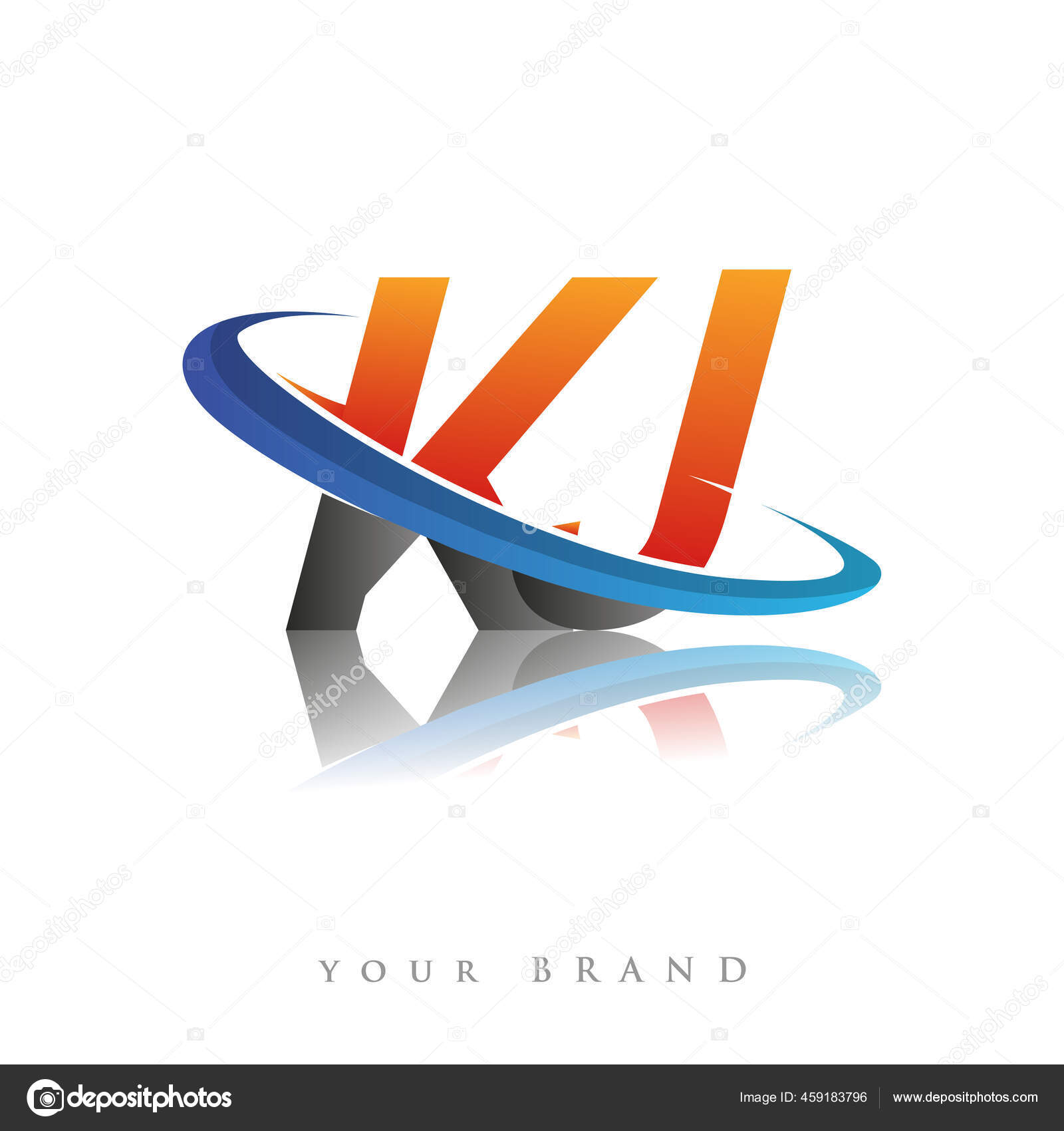 Initial Logo Company Name Colored Orange Blue Swoosh Design Isolated Stock Vector Image by ...